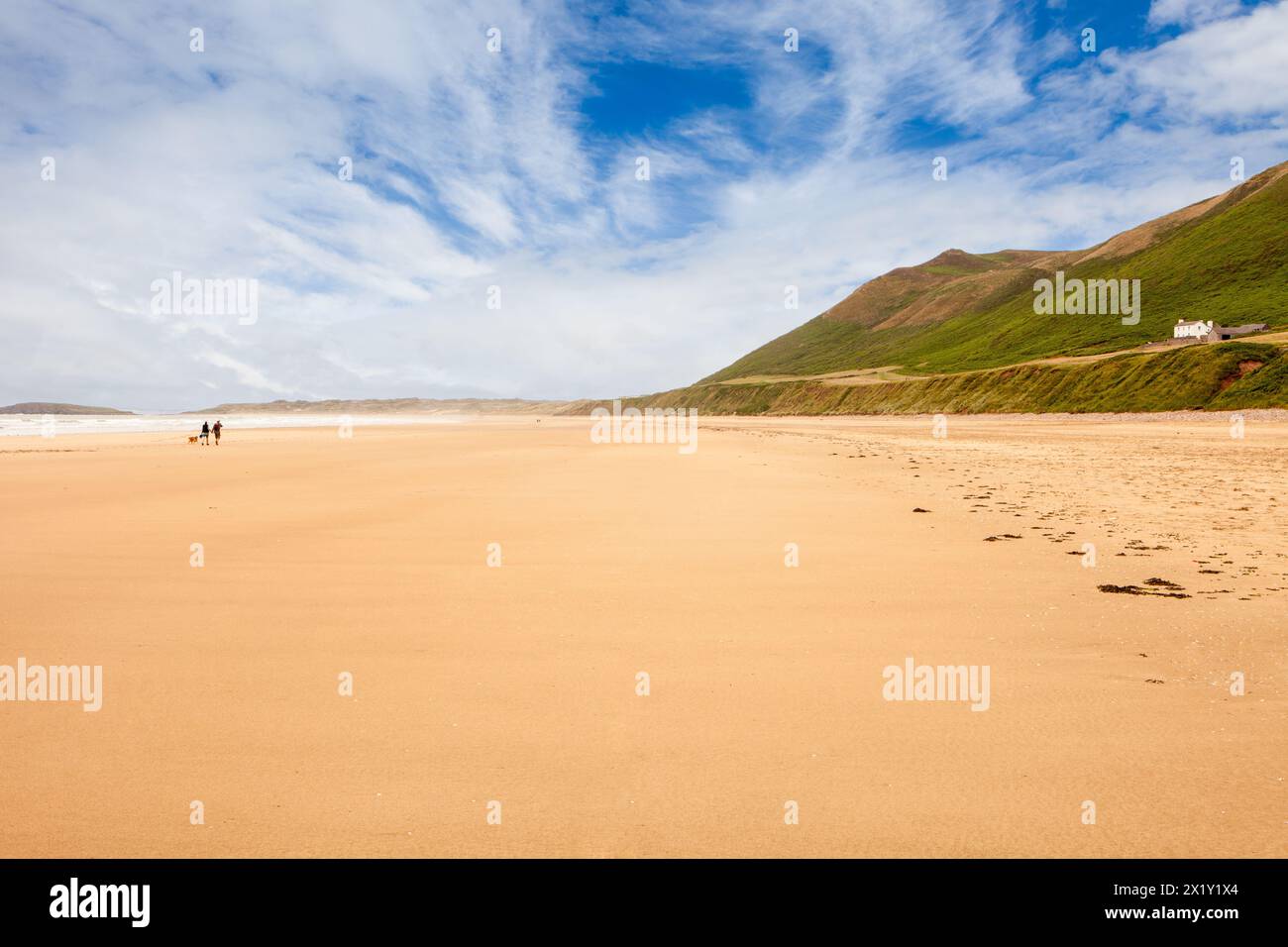 View across Rossili Bay, Gower, Wales Stock Photo - Alamy