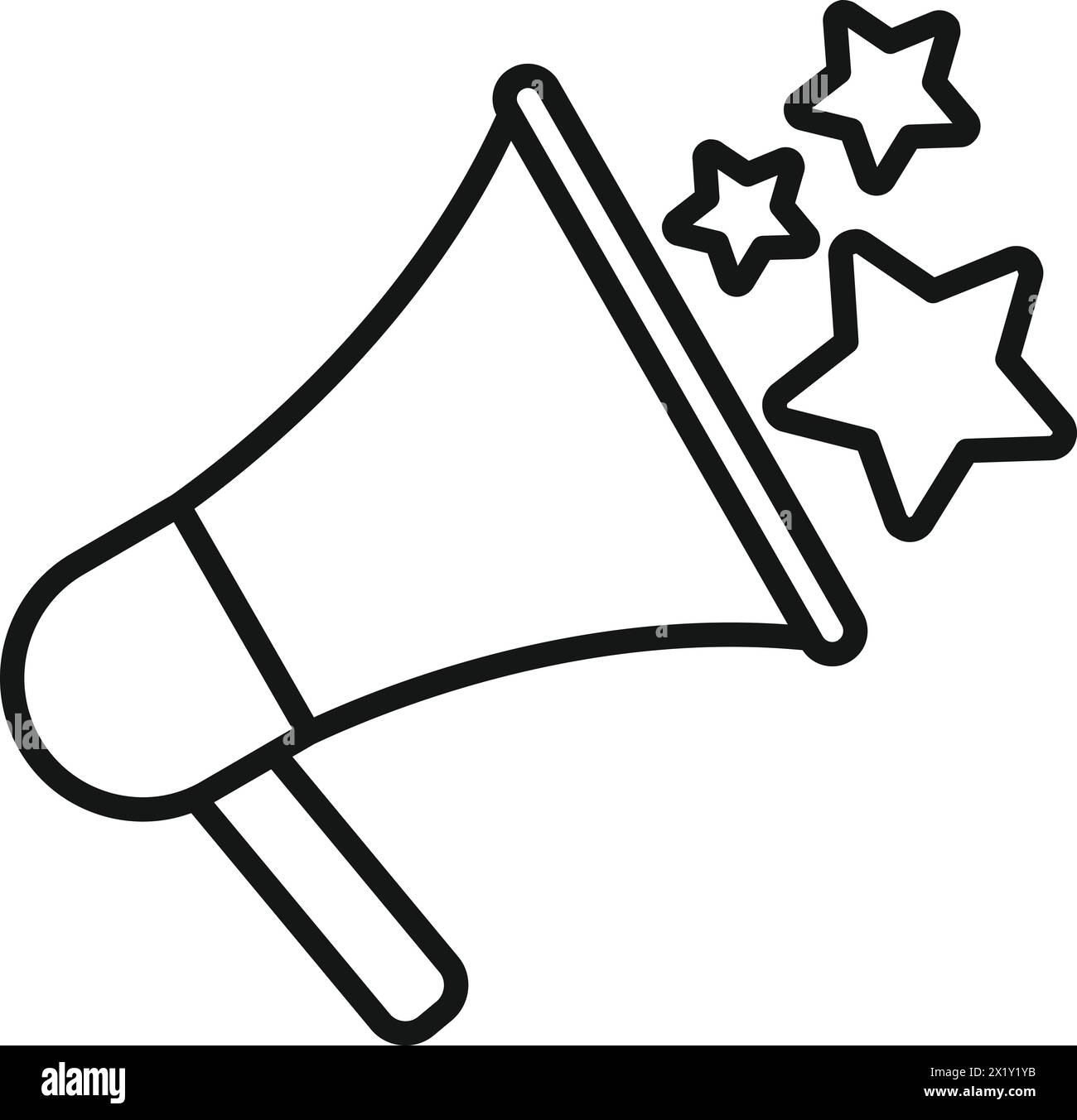 Star speakerphone icon outline vector. Audience voice. Stage star ...