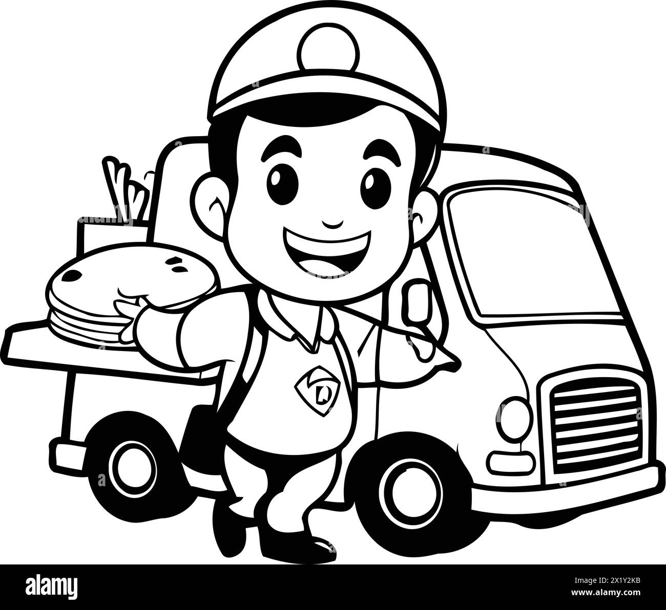Cartoon delivery man hi-res stock photography and images - Alamy