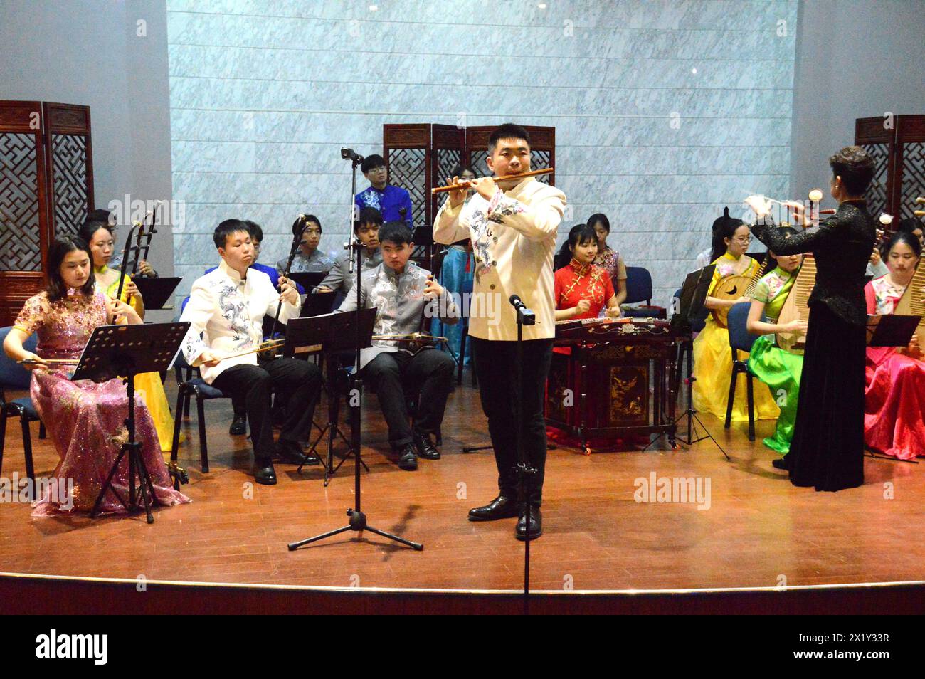 Nairobi, Kenya. 18th Apr, 2024. Members of the traditional instrument ...