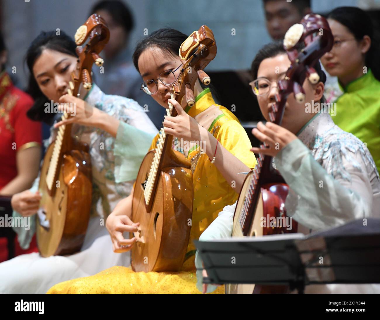 Nairobi, Kenya. 18th Apr, 2024. Members of the traditional instrument ...