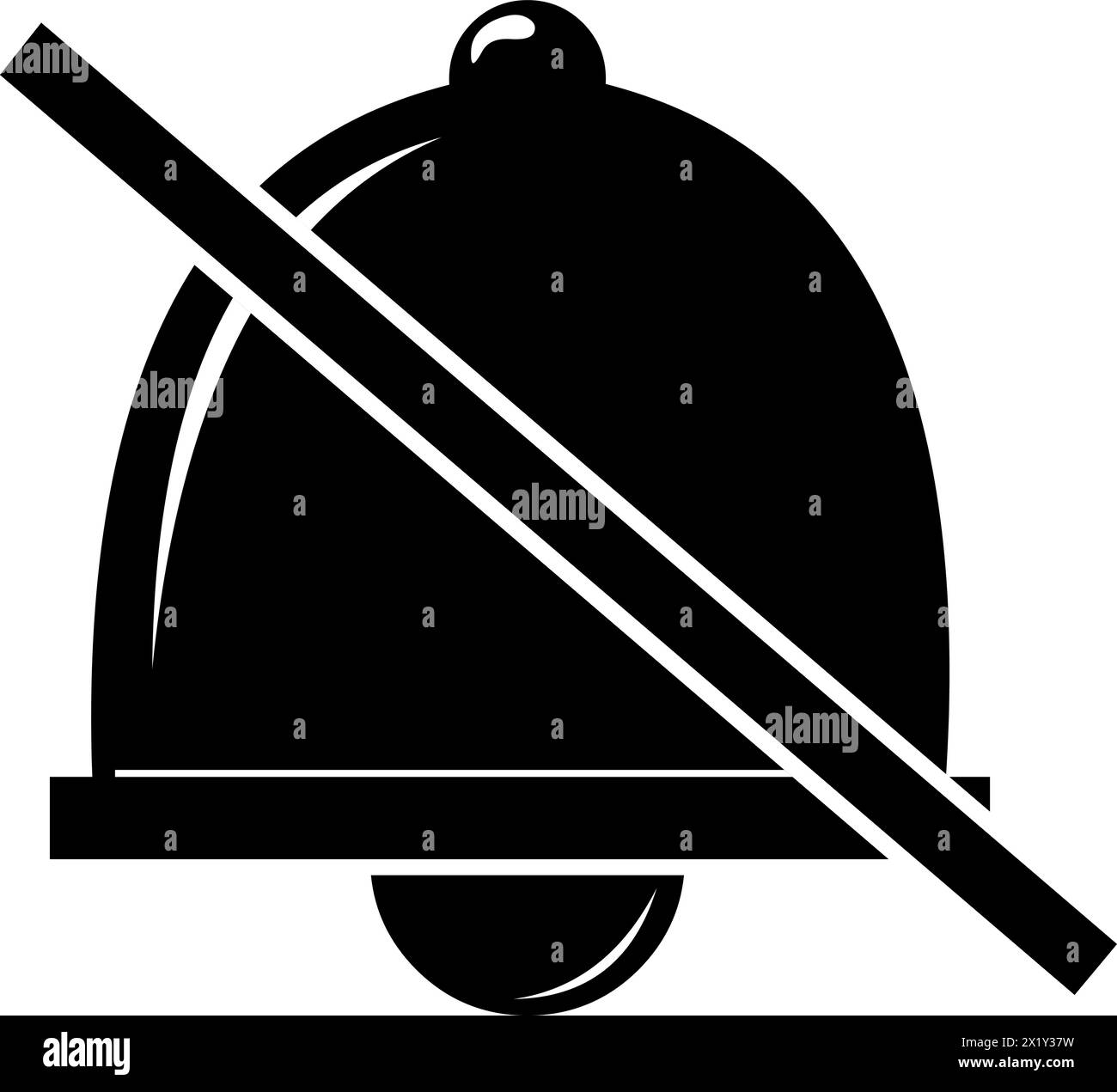 vector black and white icon mute bell disabled Stock Vector Image & Art ...