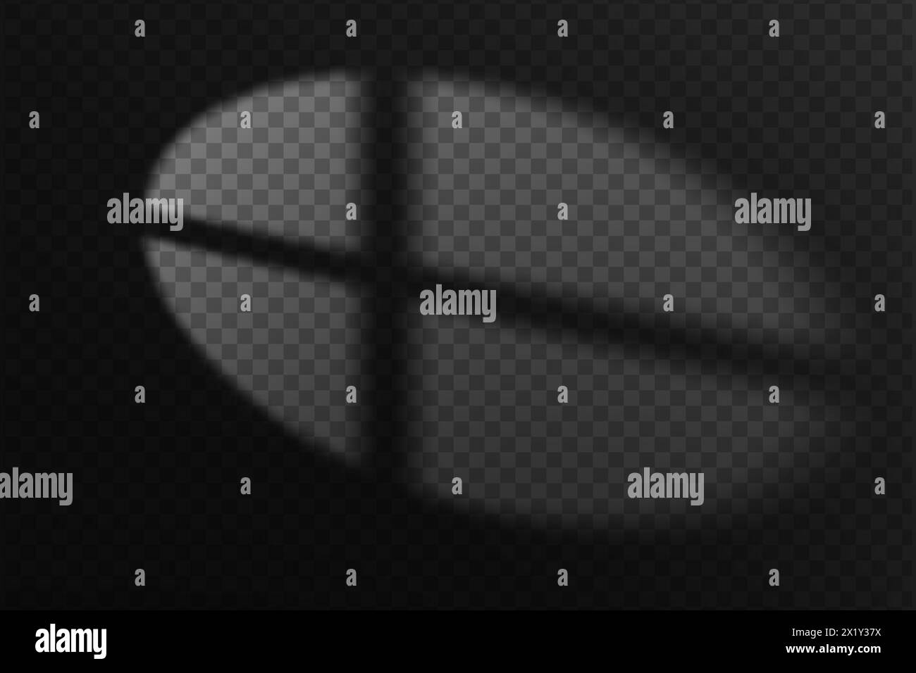 Light effect long shadow overlay from round window isolated transparent ...