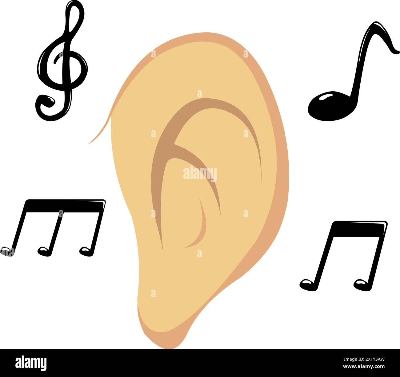 vector ear musical notes Stock Vector Image & Art - Alamy