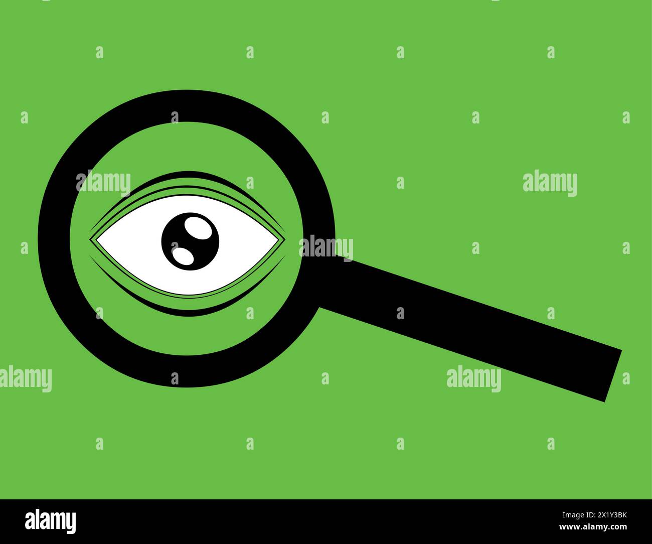 vector black and white magnifying glass eye Stock Vector Image & Art ...