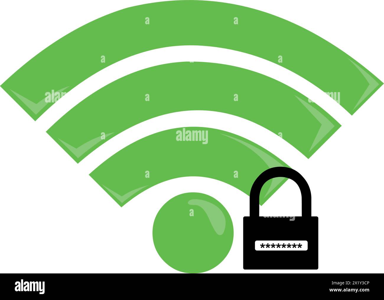 vector green signal wifi padlock password Stock Vector Image & Art - Alamy