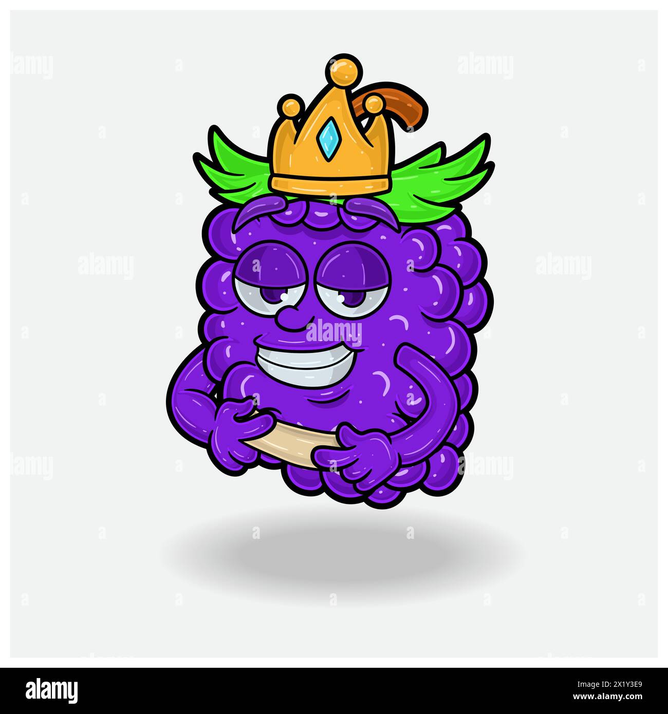 Love struck expression with Grape Fruit Crown Mascot Character Cartoon ...