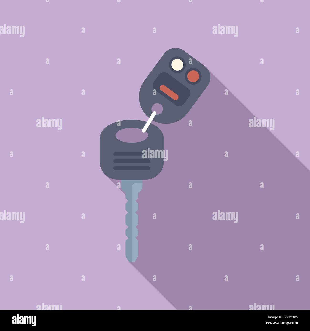 Access smart key icon flat vector. Alarm start. Secure drive digital ...