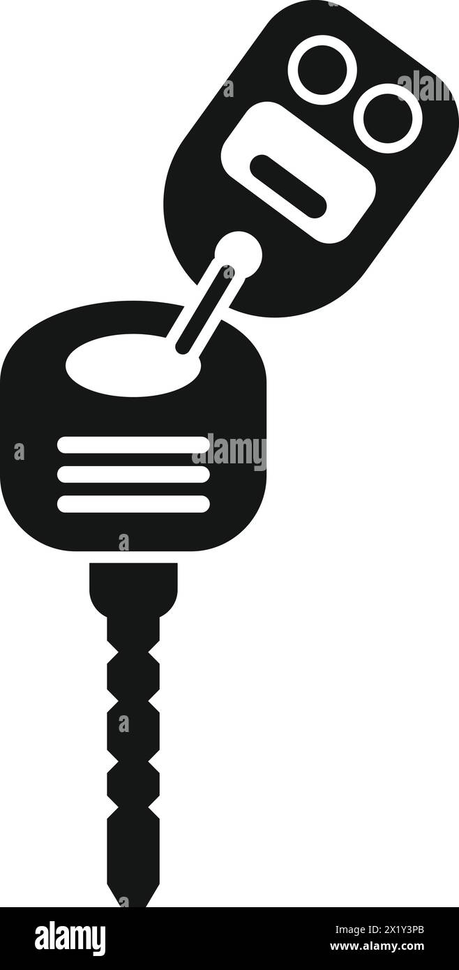 Access smart key icon simple vector. Alarm start. Secure drive digital ...