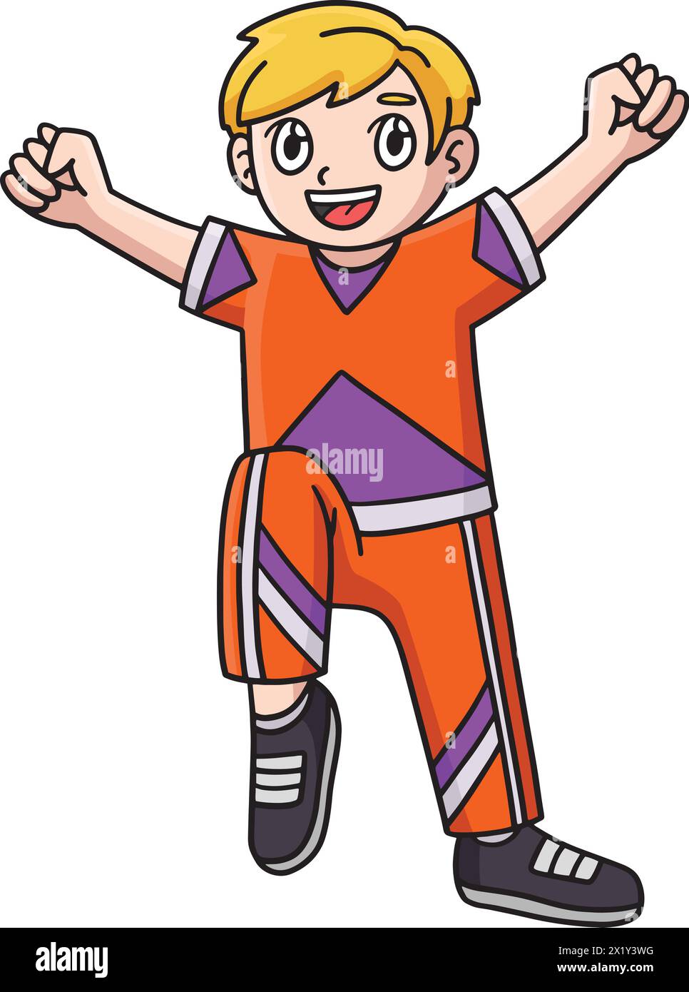 Cheerleader Boy Lifting Leg Raise Hands Clipart Stock Vector Image ...