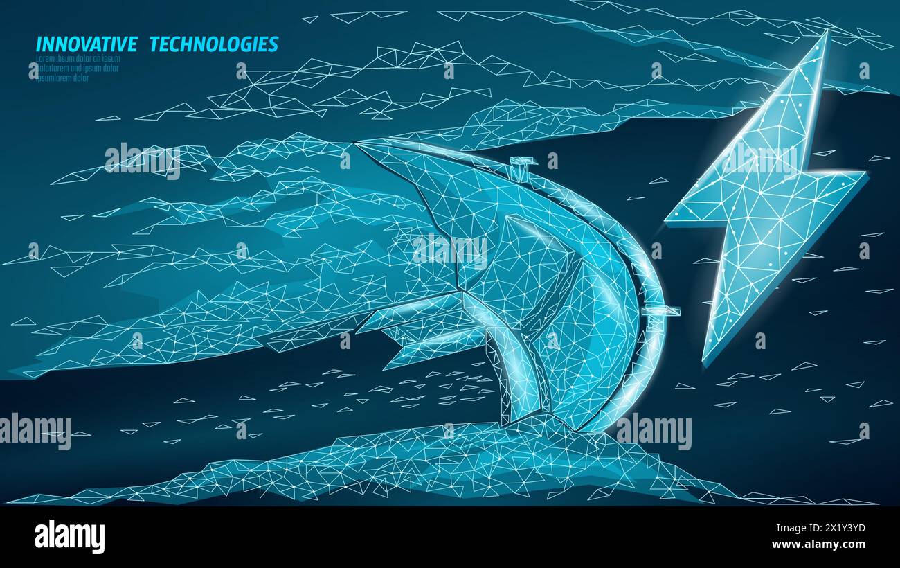 River dam hydro power energy source. Low poly 3D water dam green energy ...