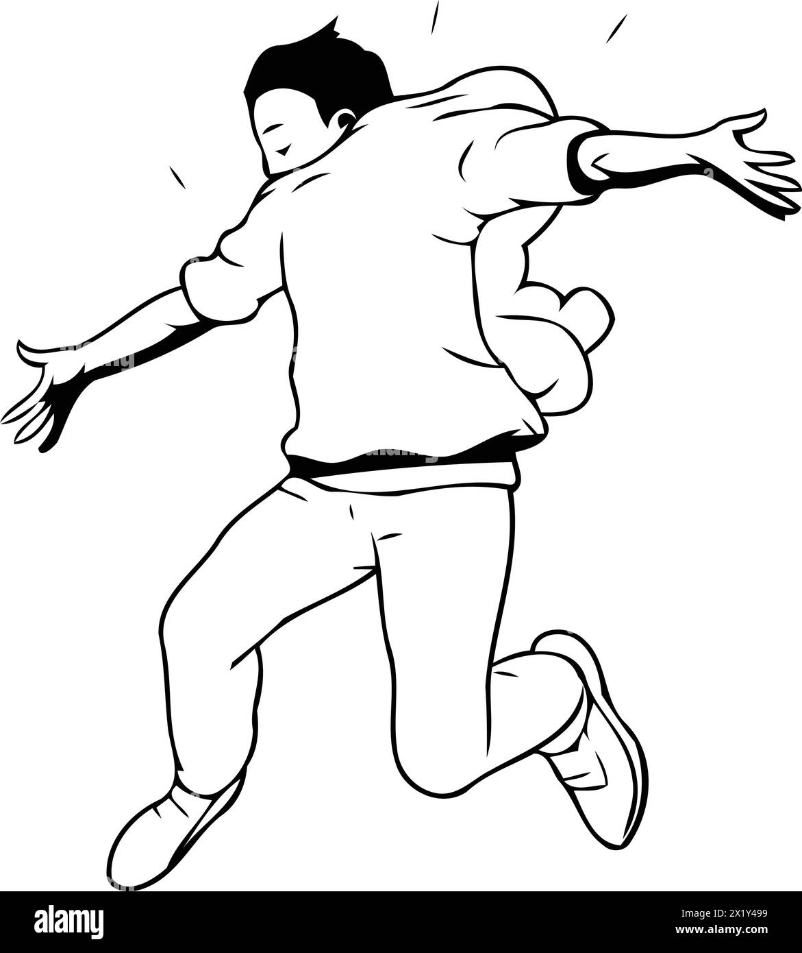 Running man. Vector illustration of a man in motion or movement Stock ...