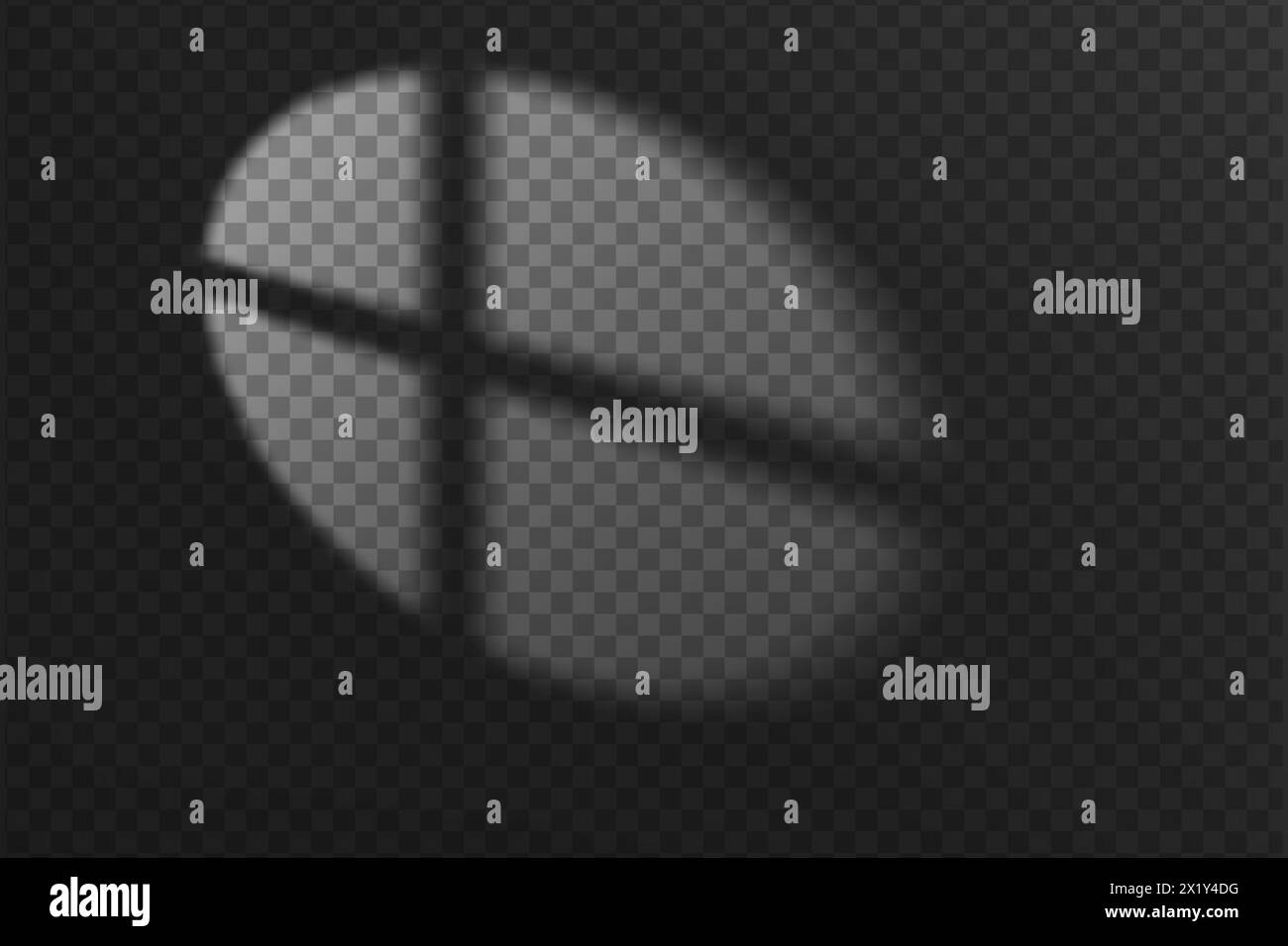 Light effect shadow overlay from round window isolated transparent ...