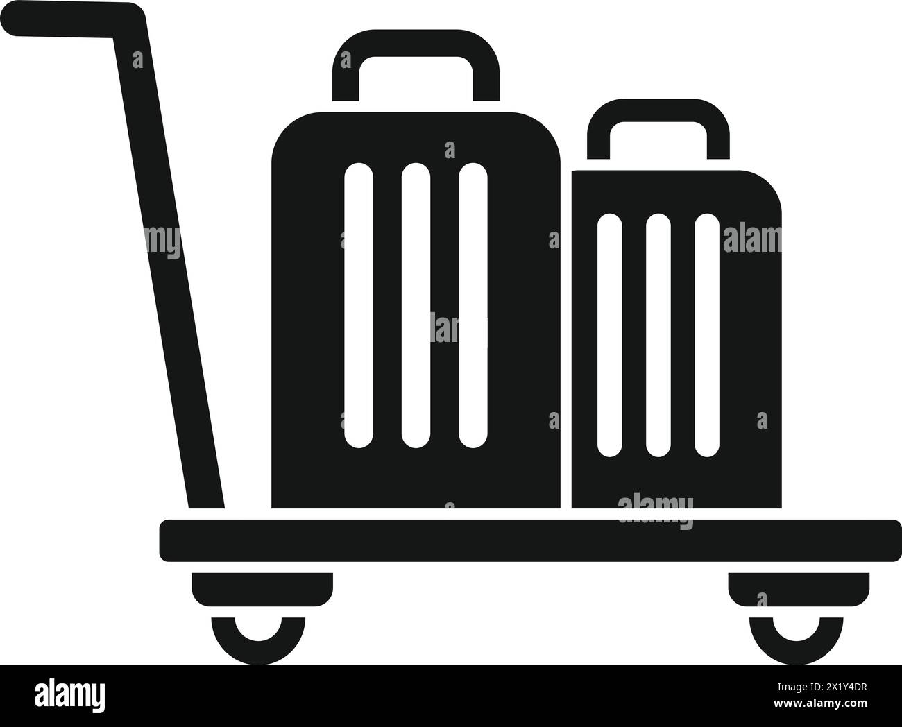 Airport luggage trolley icon simple vector. Support delivery. Lock ...