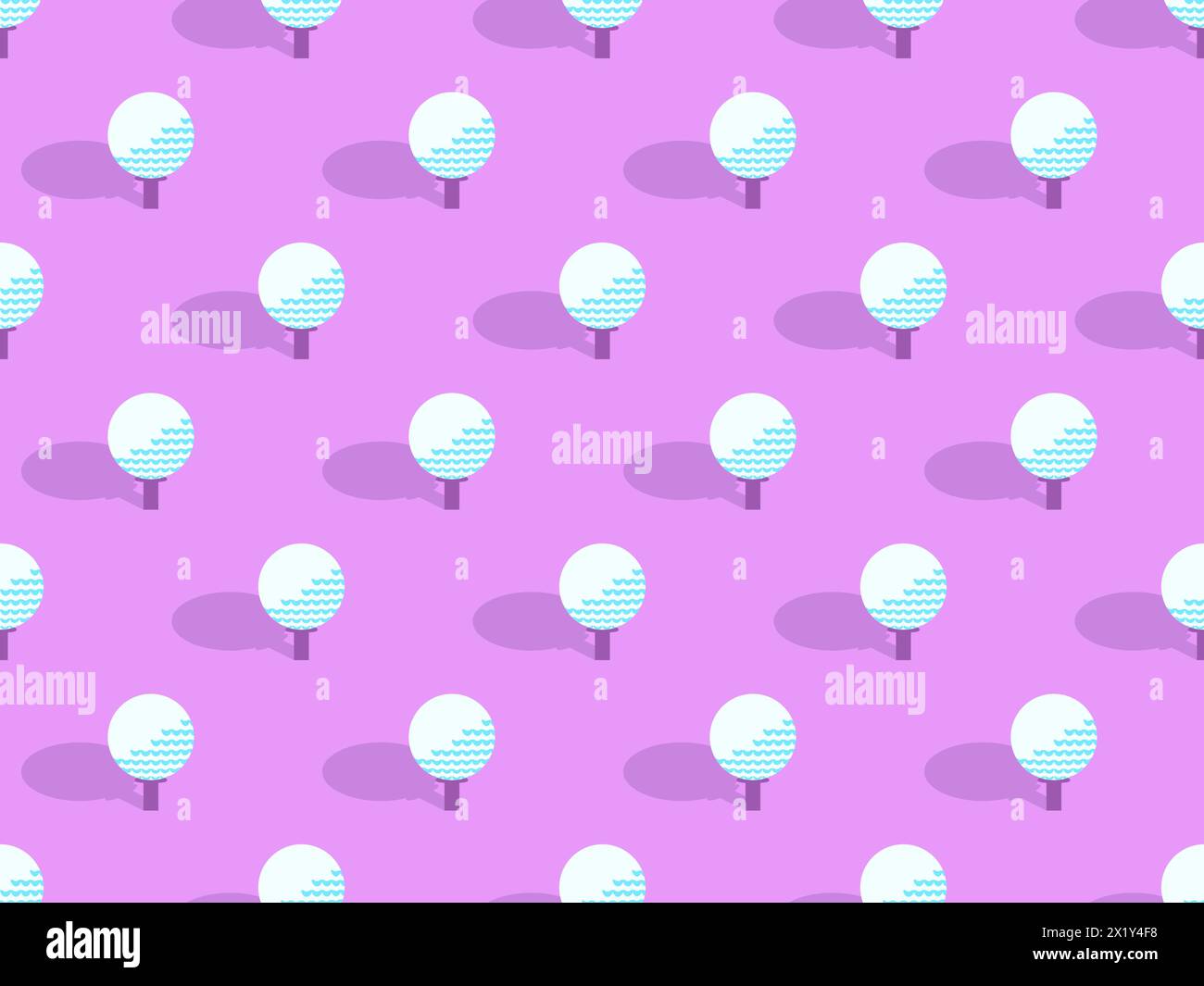 Seamless pattern with golf balls on a stand with a shadow on a pink ...