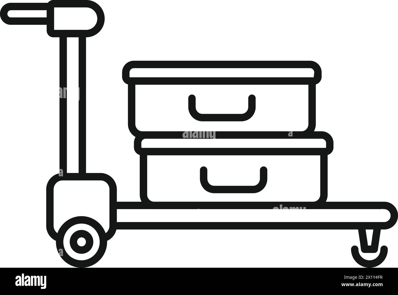 Move luggage trolley icon outline vector. Move weight. Help package Stock Vector Image & Art - Alamy