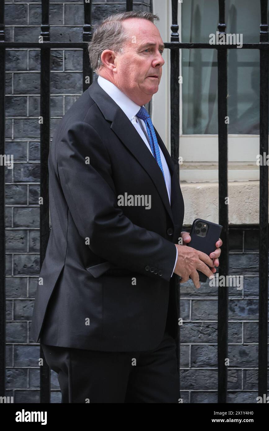 London, UK. 18th Apr, 2024. Dr. Liam Fox, MP, former Secretary of State ...