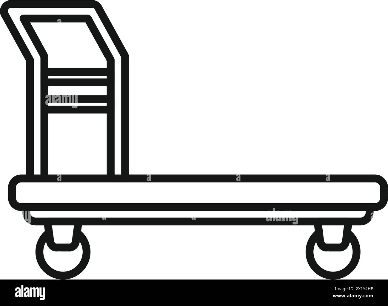 Voyage luggage trolley icon outline vector. Move help. Balance packing ...