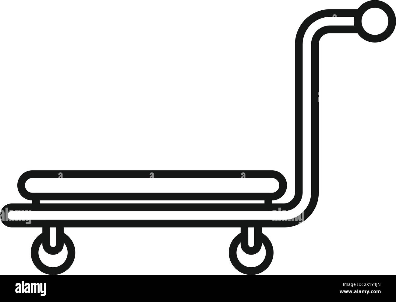 Tour delivery trolley icon outline vector. Help carrying. Metal object ...