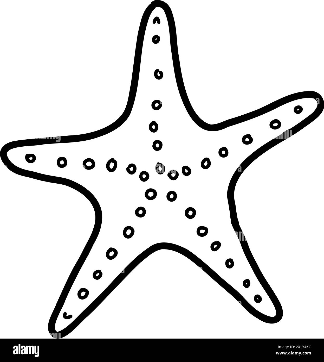 Starfish isolated on white background. Vector illustration in doodle ...