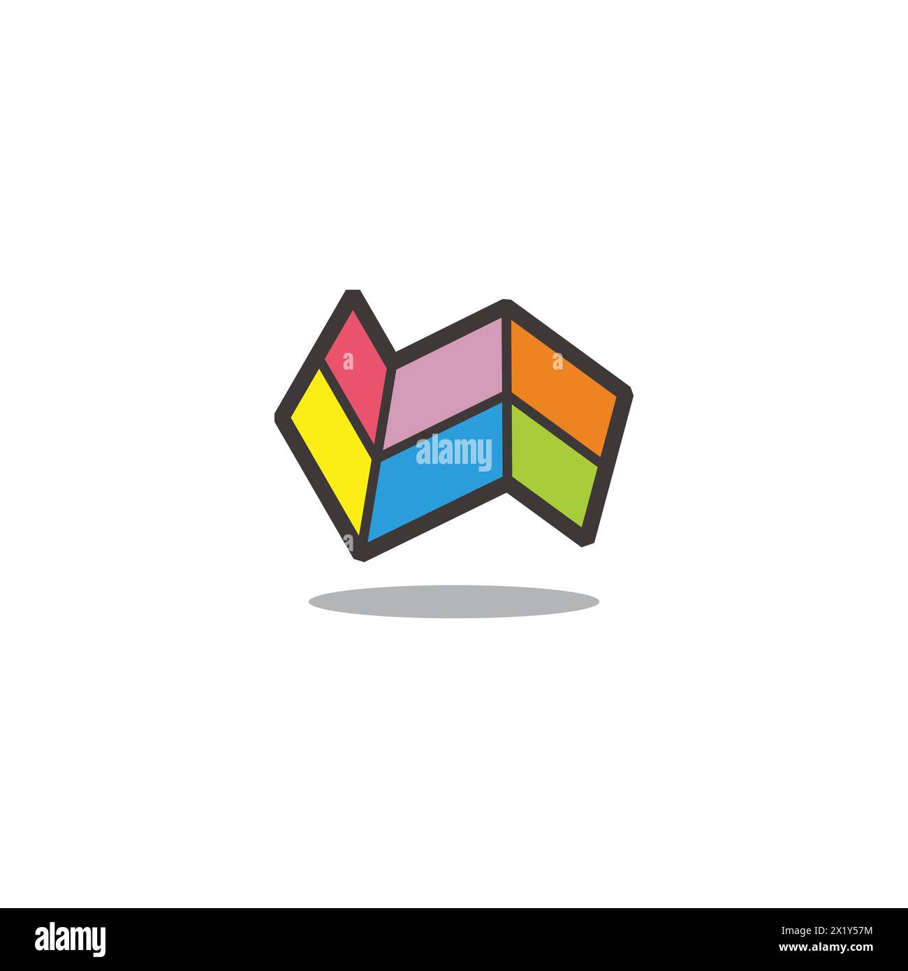 folding tile mat colorful doodle logo vector Stock Vector Image & Art ...