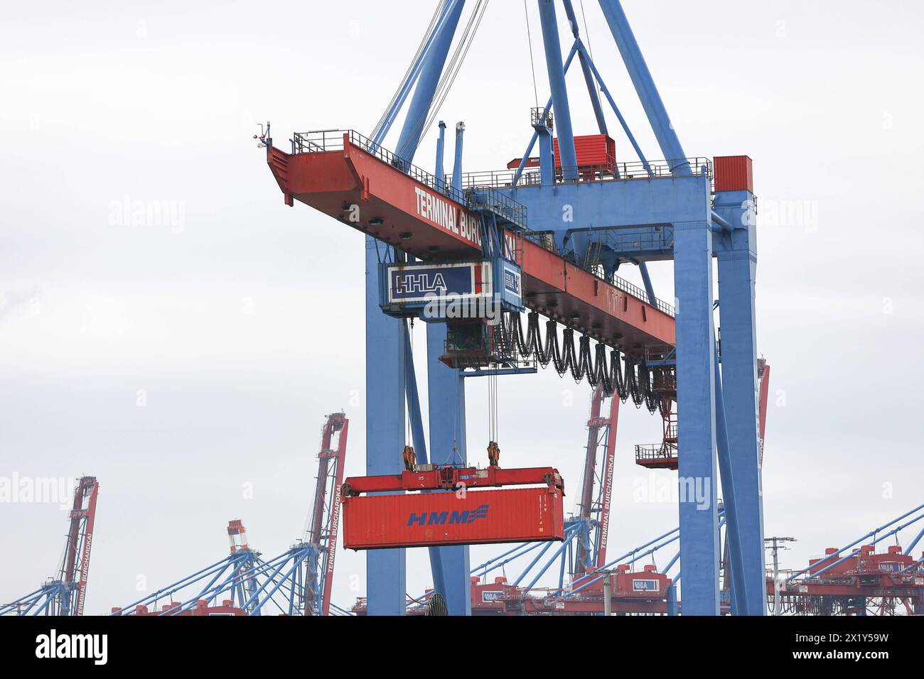 Container Brücken im Hamburger Hafen Hamburg Hamburg Deutschland ...