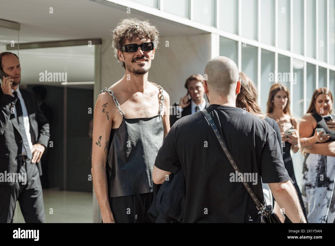 A Guest Outside Karoline Vitto Show Supported By Dolce And Gabbana During