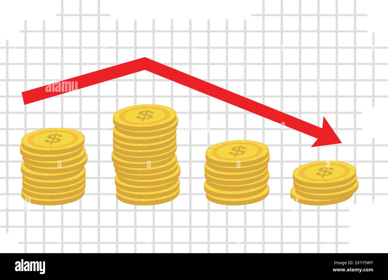 Down arrow gold icon Stock Vector Images - Alamy
