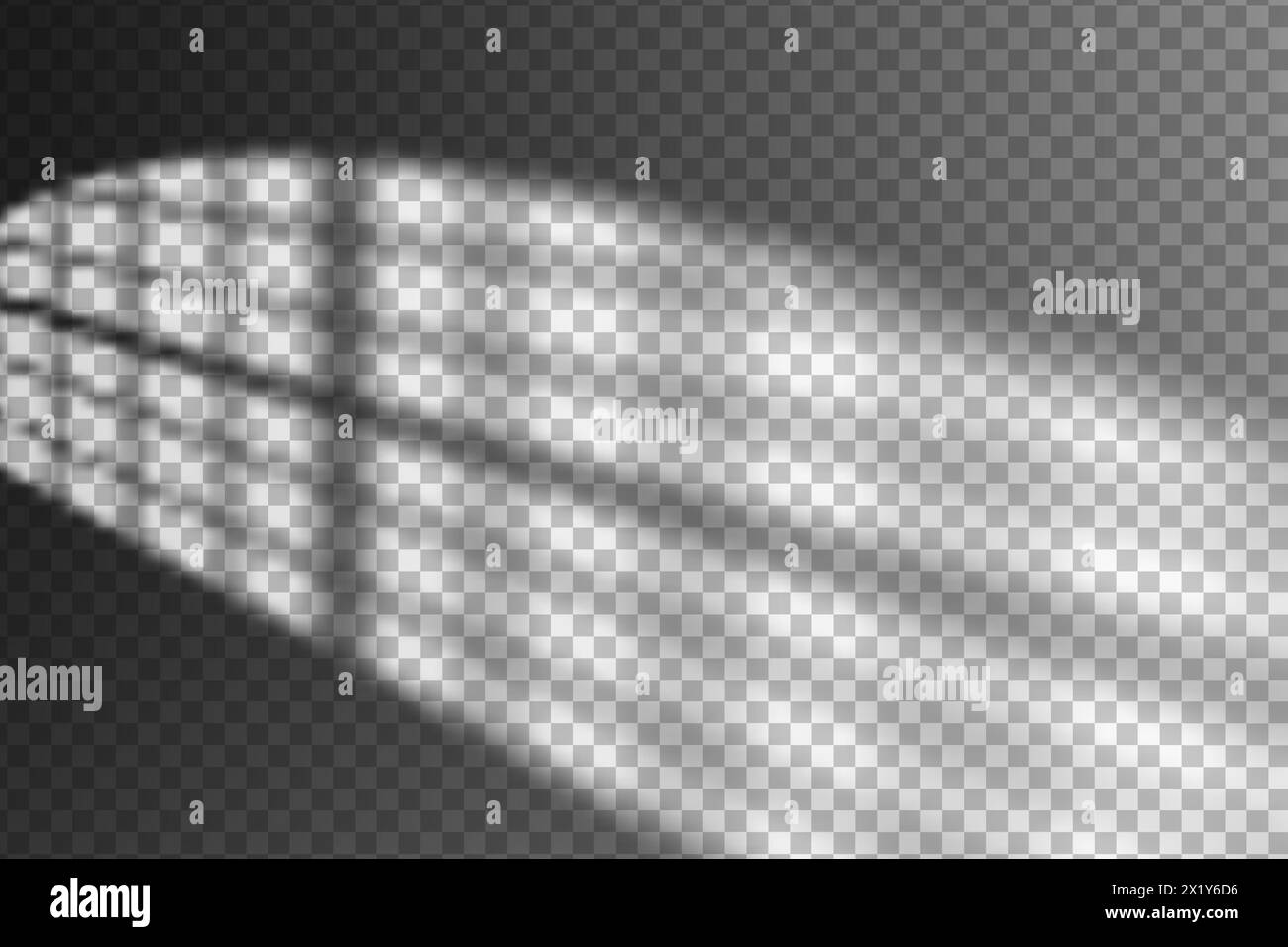 Light effect shadow overlay from arched industrial window isolated ...