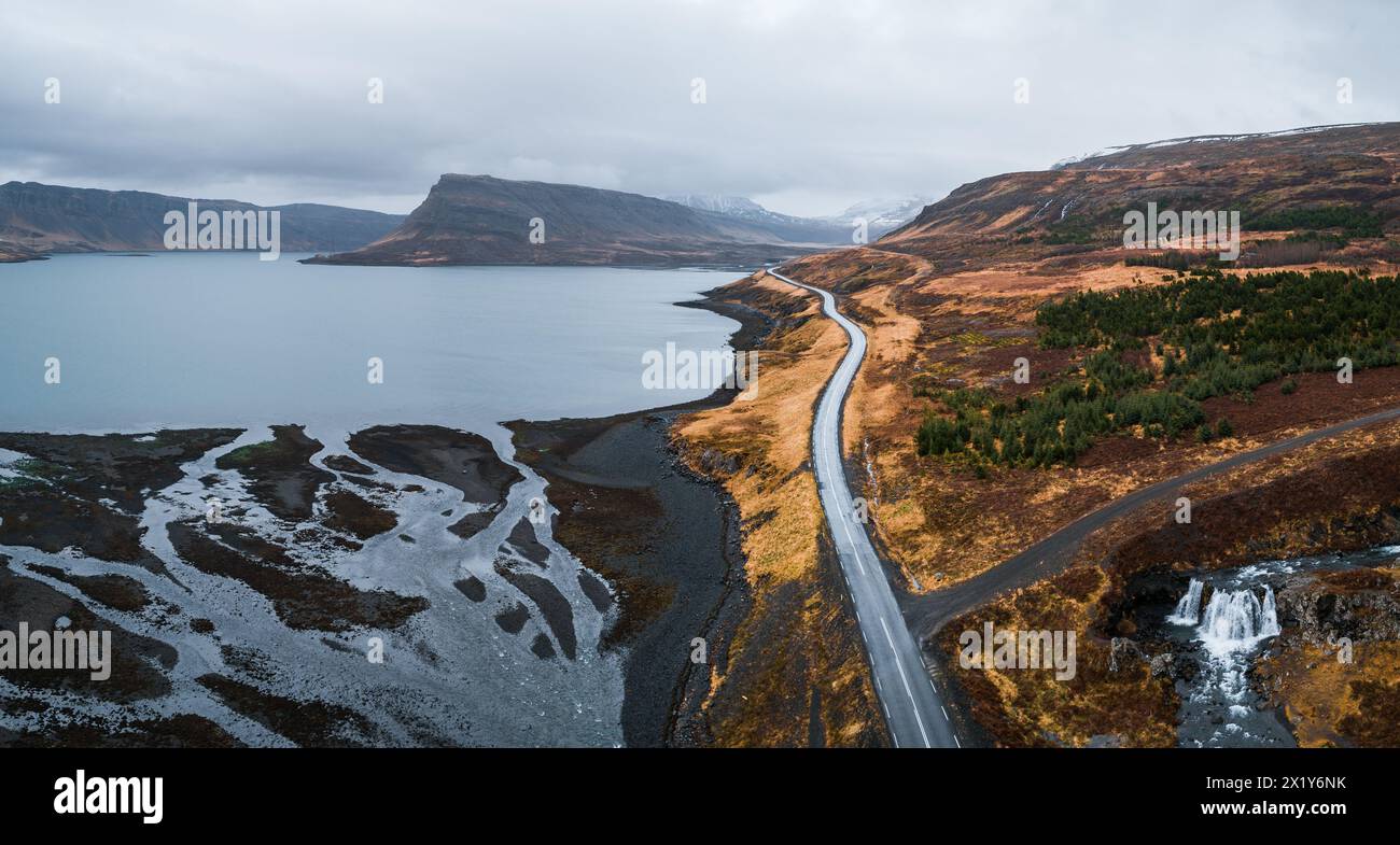 Gray rainy days along the ring road, Iceland Stock Photo - Alamy