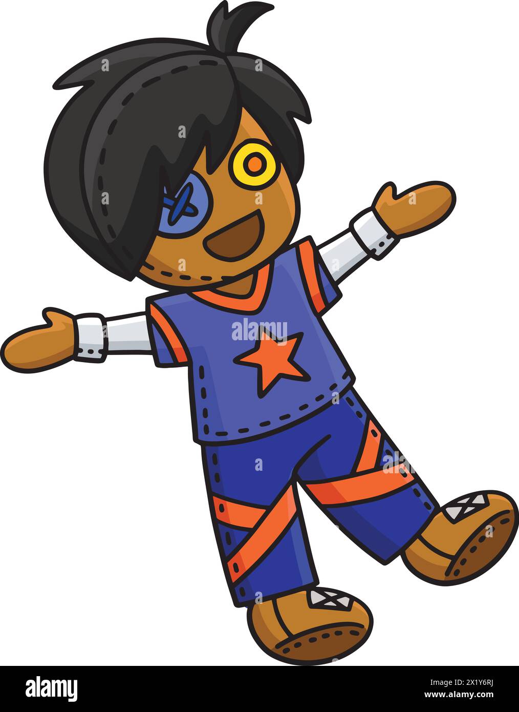 Boy Plushie Cartoon Colored Clipart Illustration Stock Vector Image ...