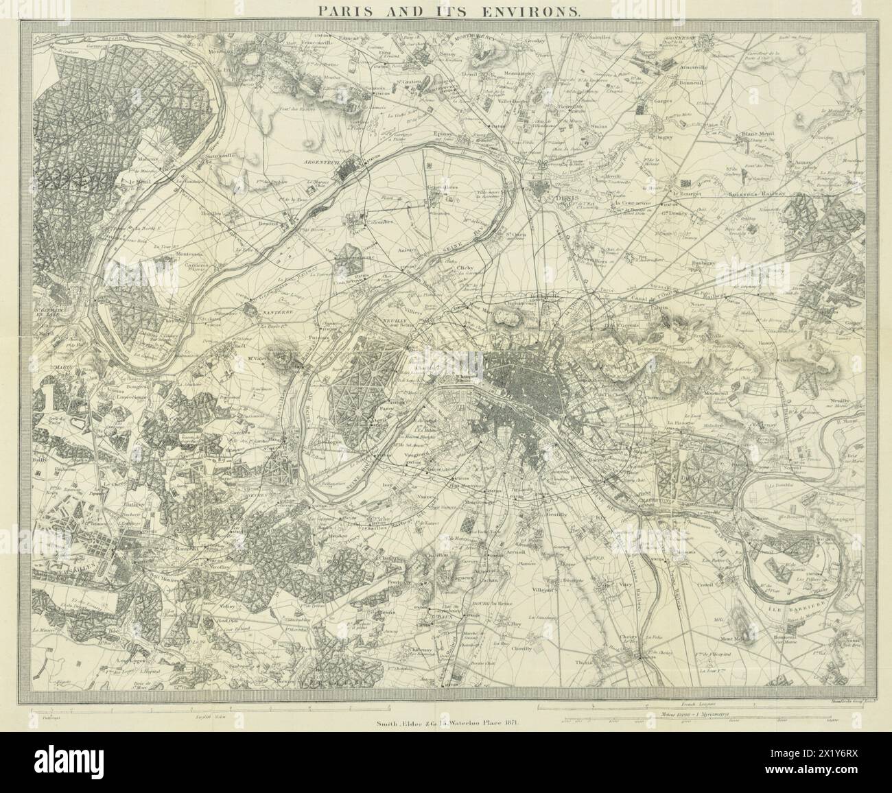 Paris map 19th century hi-res stock photography and images - Alamy
