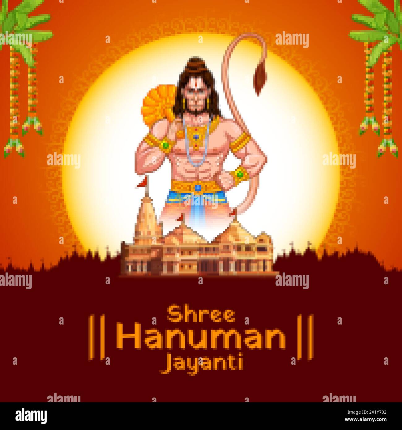 illustration of Lord Hanuman for Hanuman Jayanti Janmotsav celebration ...