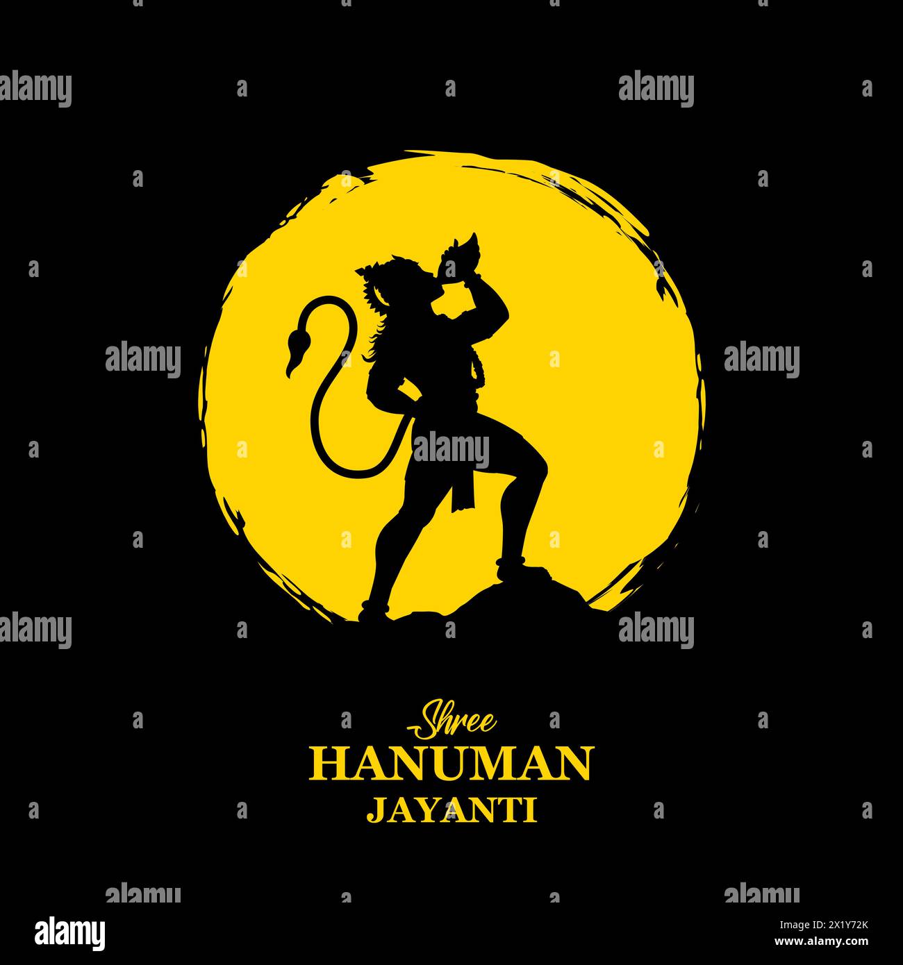 illustration of Lord Hanuman for Hanuman Jayanti Janmotsav celebration ...