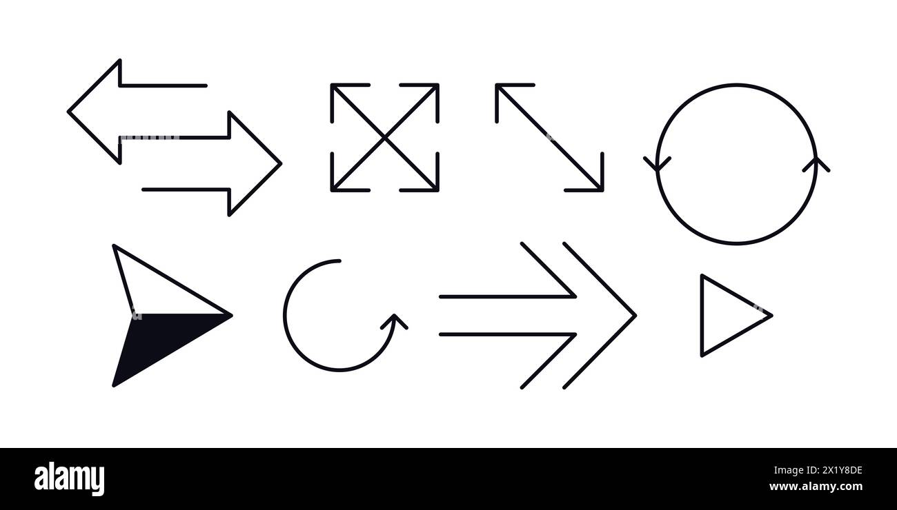 Line Arrow vector icon set Arrow Direction Icons Set Vector Graphics ...