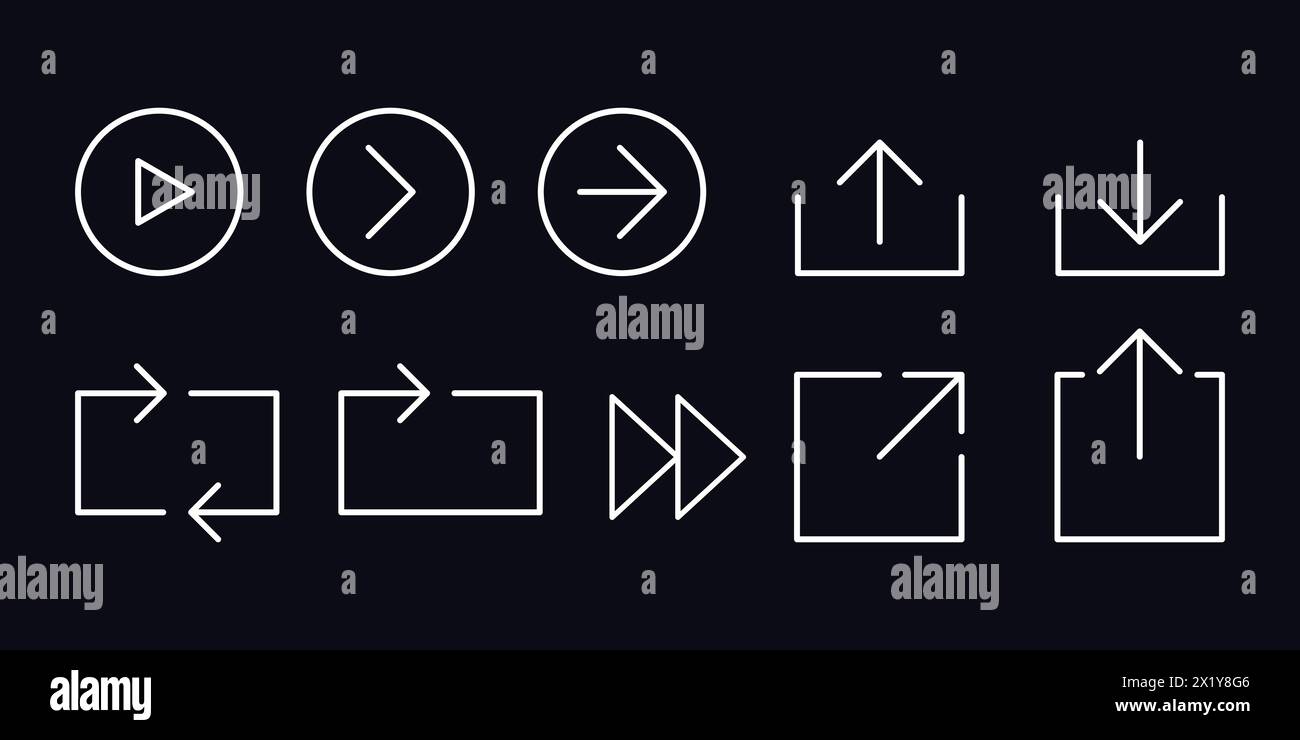 Line Arrow Vector Icon Set Arrow Direction Icons Set Vector Graphics