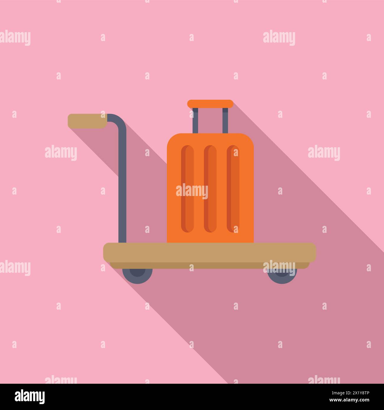 Move help trolley icon flat vector. Object metal tag. Perfect voyage ...