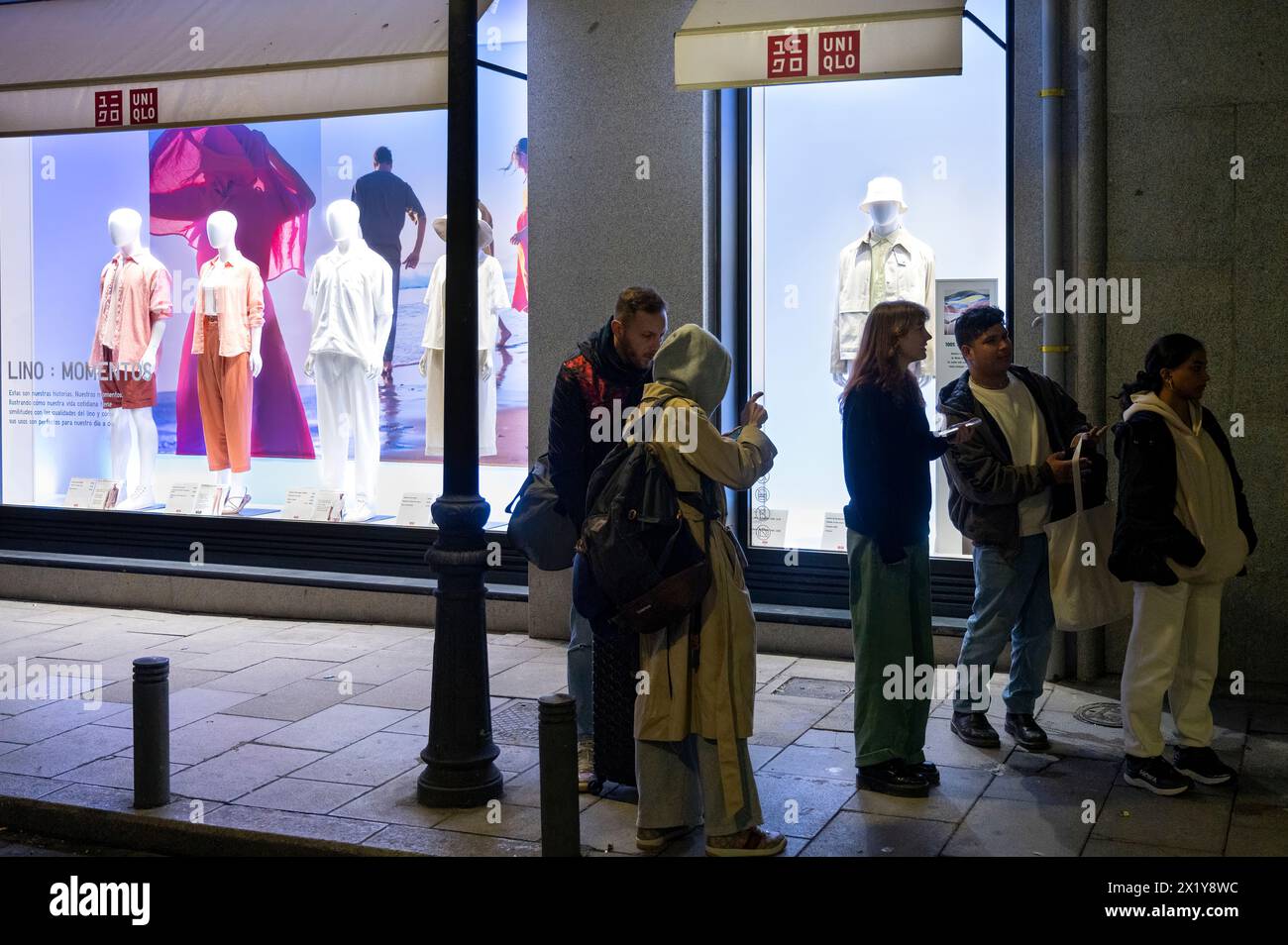 Madrid, Spain. 18th Apr, 2024. Shoppers are seen outside the Japanese ...