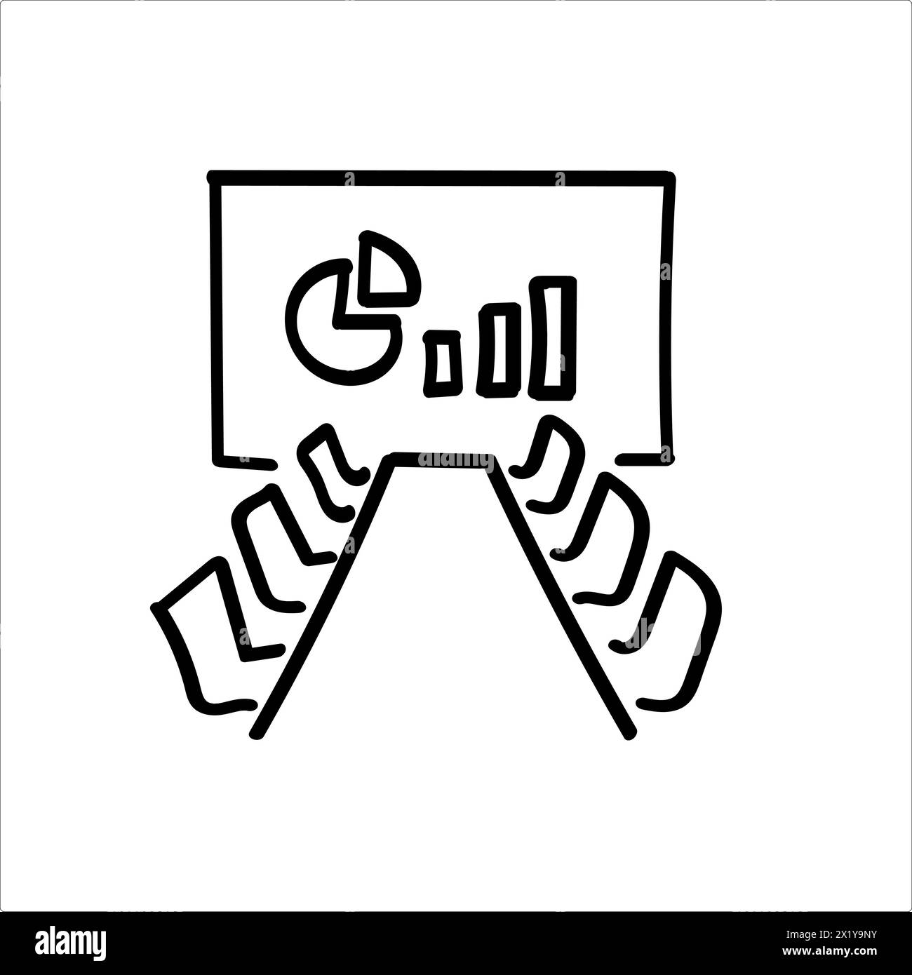 Icon meeting sitting Black and White Stock Photos & Images - Alamy