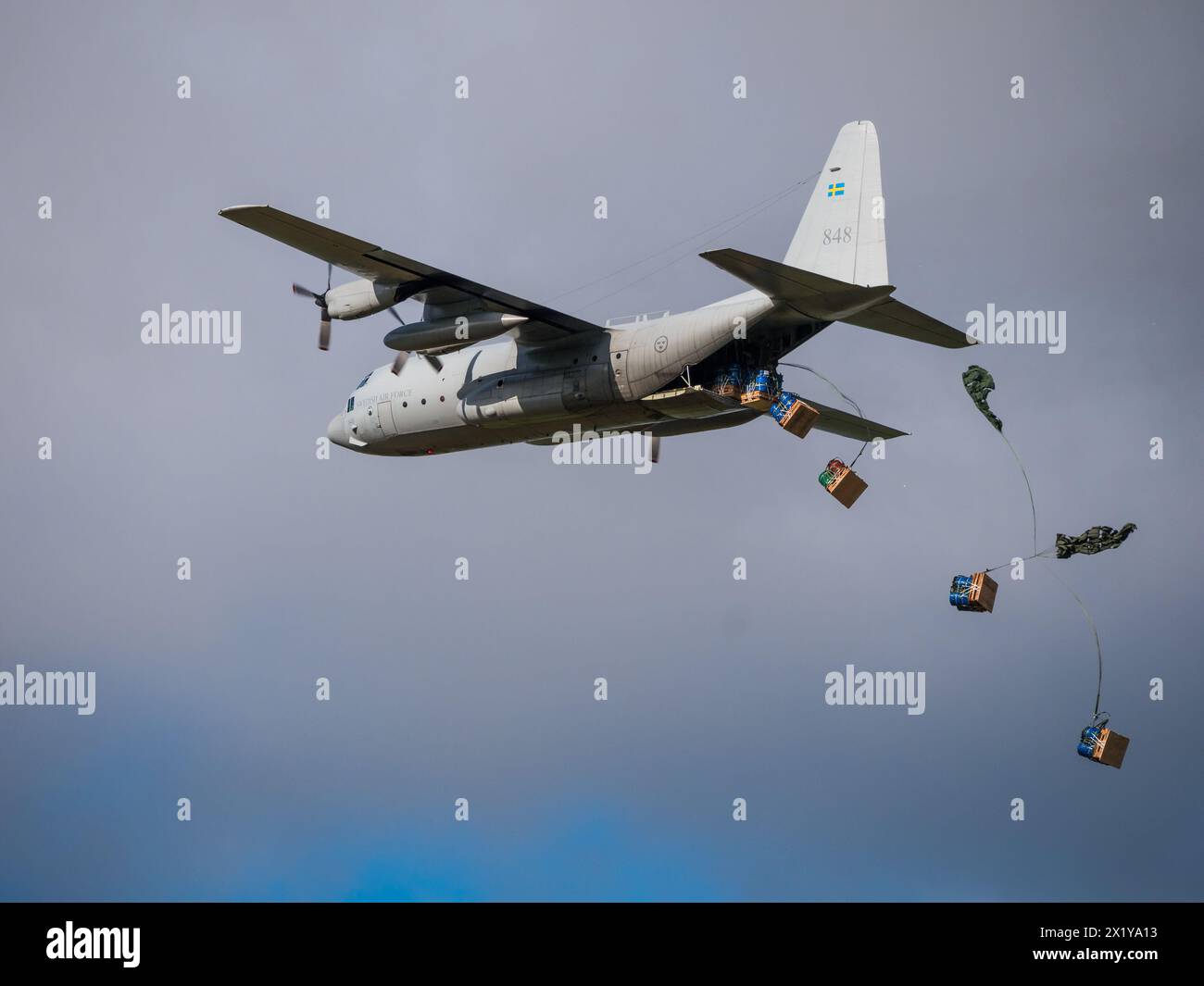 Swedish Airforce air show on F16 Ärna airfield, Uppsala, Sweden. Lockheed Martin C-130, a.k.a ...