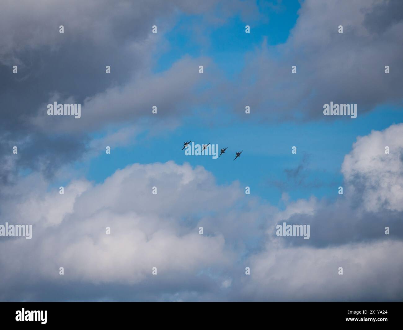 Swedish Airforce air show on F16 Ärna airfield, Uppsala Sweden. Four ...