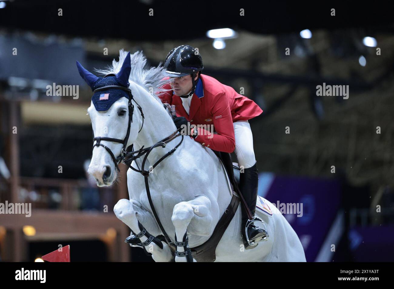 Devin Ryan of the United States with Eddie Blue during the Longines FEI ...