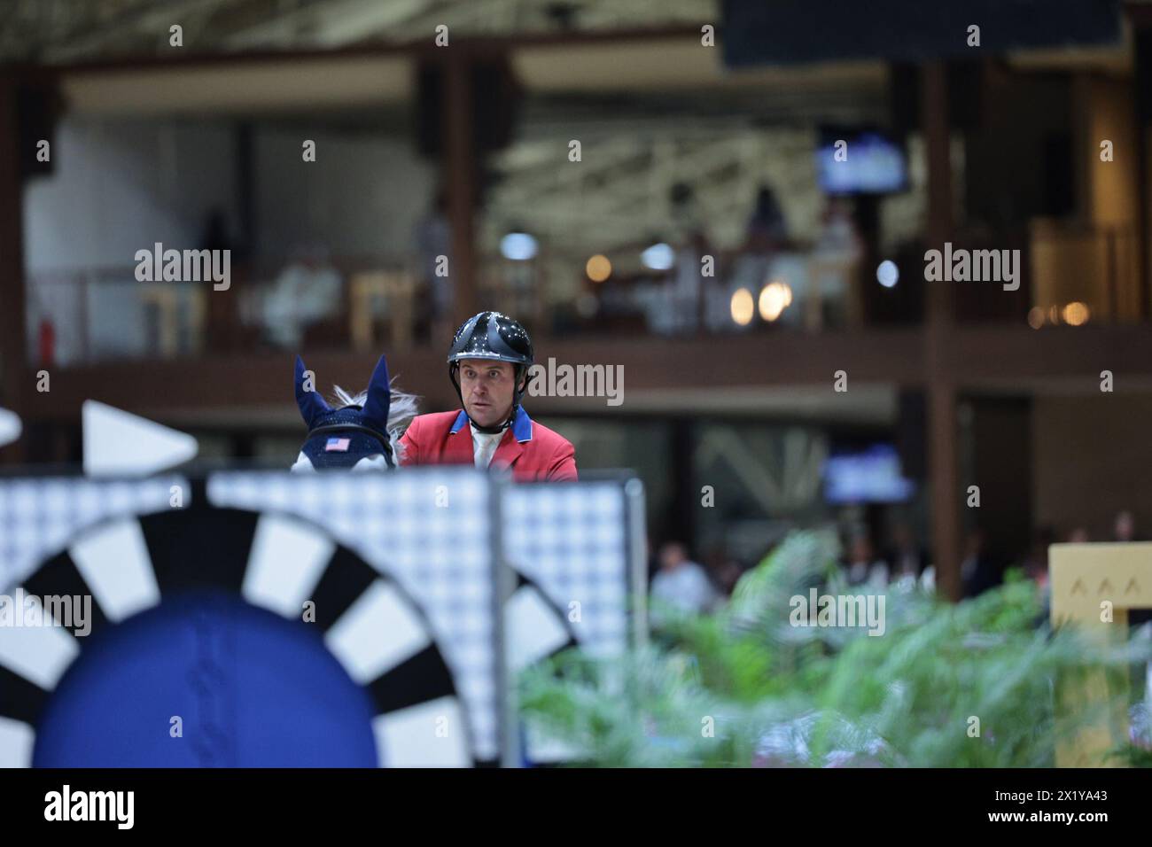 Devin Ryan of the United States with Eddie Blue during the Longines FEI ...