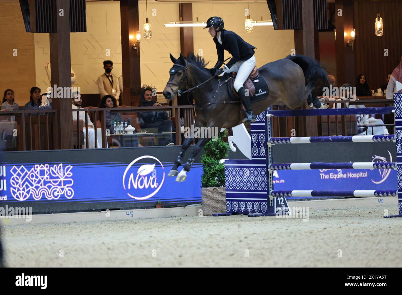 Martin Fuchs of Switzerland with Commissar Pezi during the Longines FEI ...