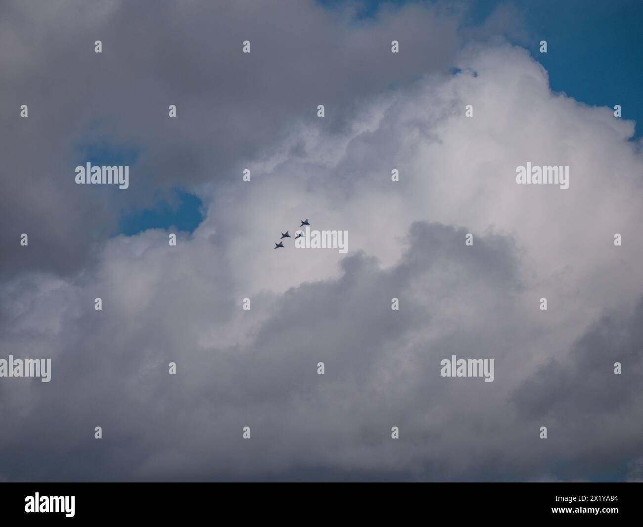 Swedish Airforce air show on F16 Ärna airfield, Uppsala Sweden. Four ...