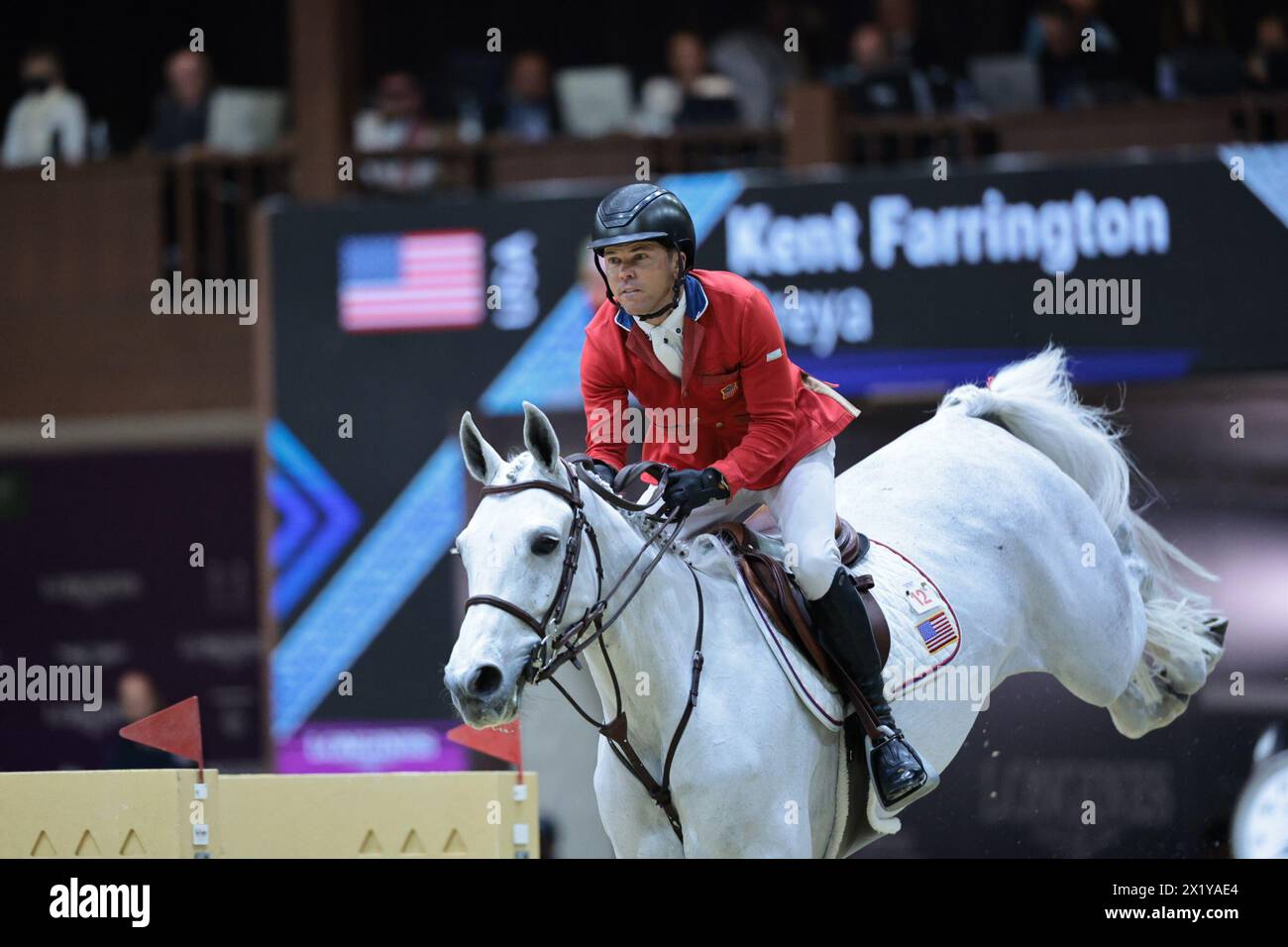 Kent Farrington of the United States with Greya during the Longines FEI ...