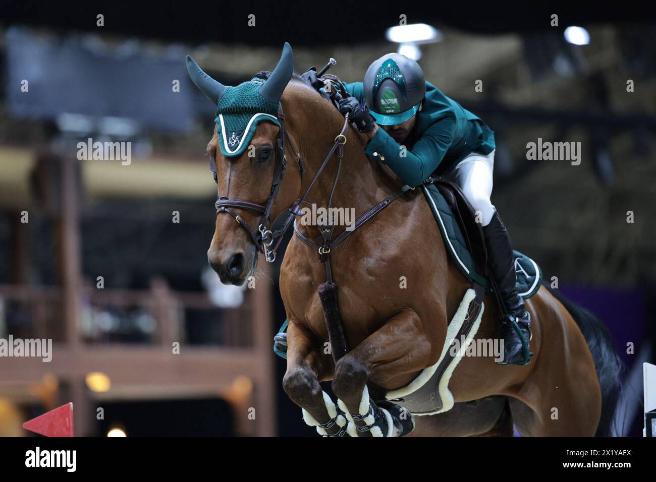 Khaled Almobty of Saudi Arabia with Jaguar King WD during the Longines ...