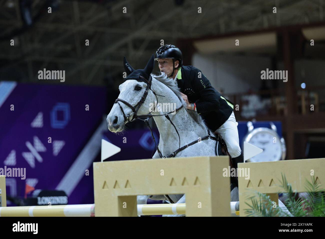 Peder Fredricson of Sweden with Catch Me Not S during the Longines FEI ...