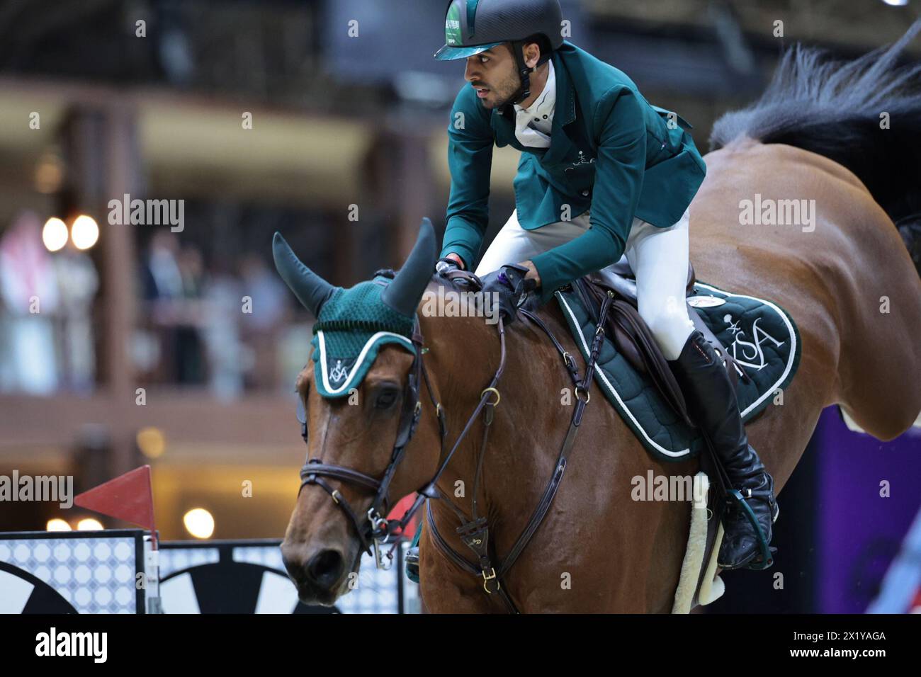 Khaled Almobty of Saudi Arabia with Jaguar King WD during the Longines ...