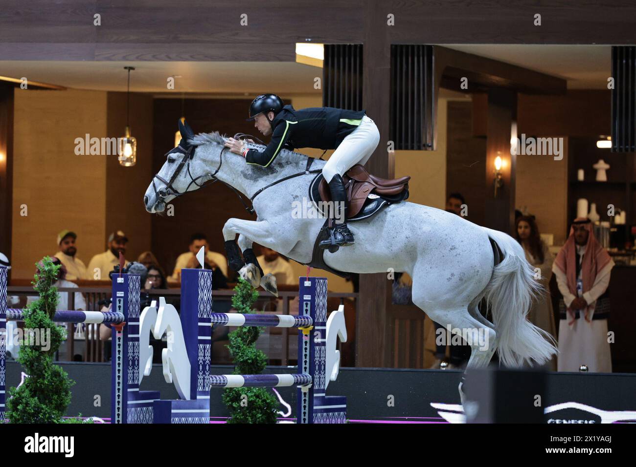 Peder Fredricson of Sweden with Catch Me Not S during the Longines FEI ...